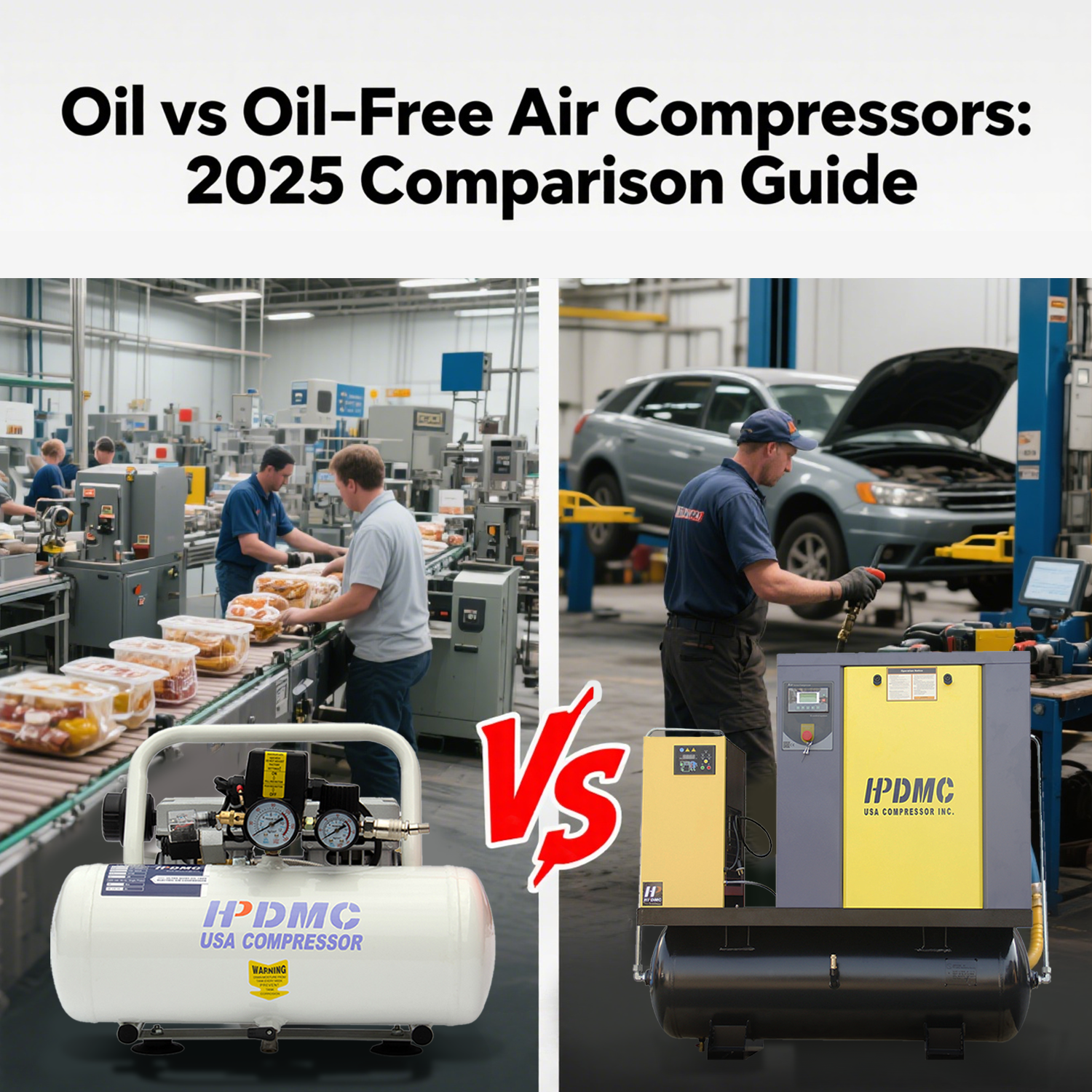 How Oil-Free Air Compressors Work: Types, Benefits & Uses-HPDMC